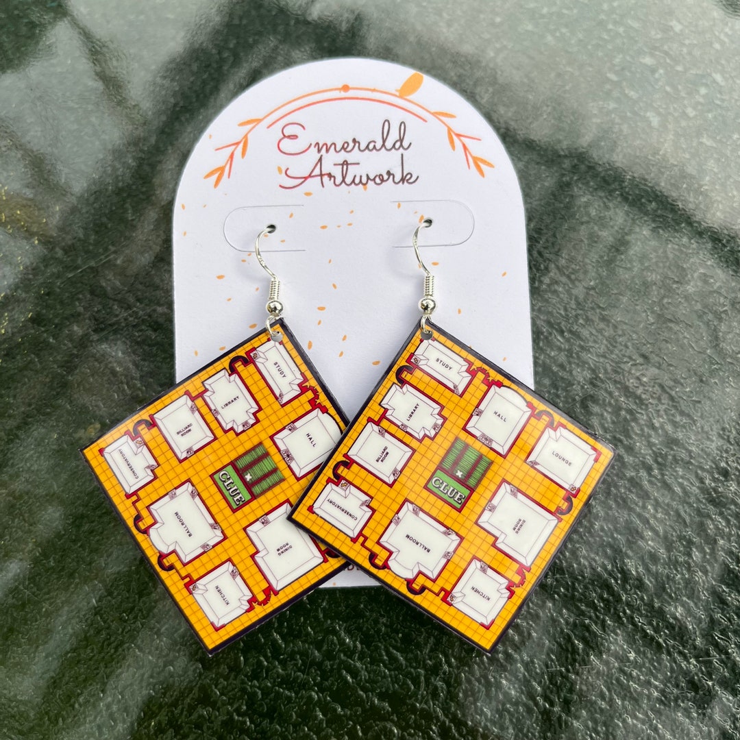 Clue Board Game Dangle Earrings - Etsy