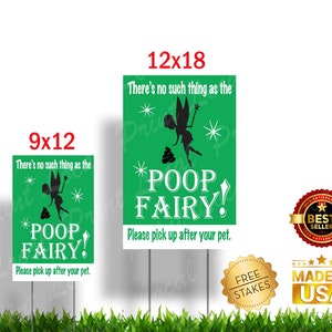 Poop Fairy Yard Sign Dog Poop Sign Poop Party Sign Pickup Dog Poop Sign ...