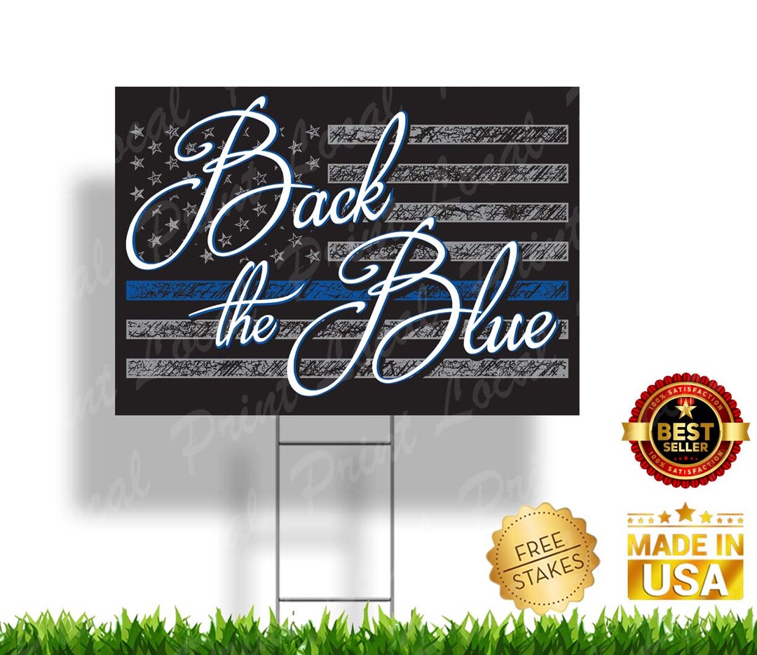 Back the Blue Yard Sign Pray for Police Sign Law Enforcement Sign Thin ...