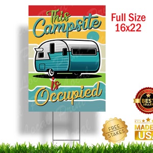 Campsite Occupied Sign Camping Sign Camp Site Sign Camping Gift for ...