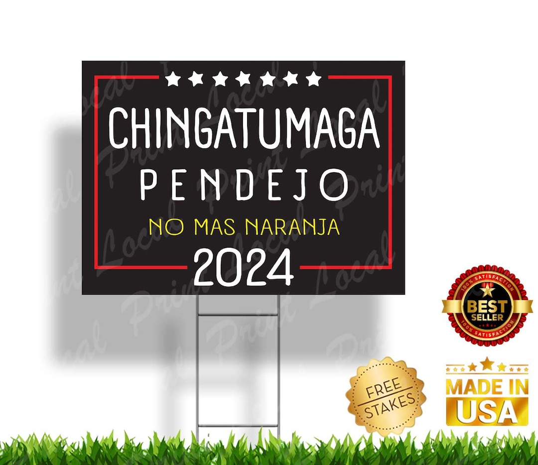 Funny Trump Sign Pendejo Yard Sign 2024 Election Sign Funny Election ...