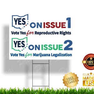Ohio Vote Yes on Issue 1 and 2 Sign for Womens Reproductive Rights Ohio ...