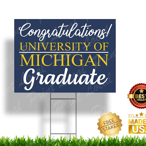 University of Michigan Yard Sign - Etsy