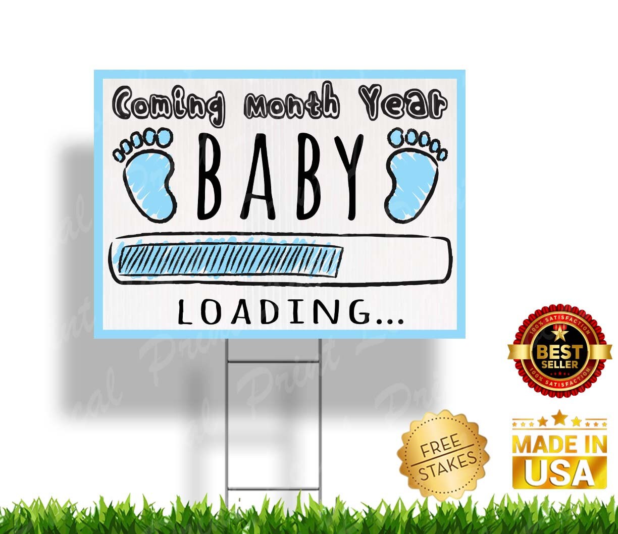 Baby Loading Birth Announcement Baby Reveal Sign Its A Boy Sign Custom ...