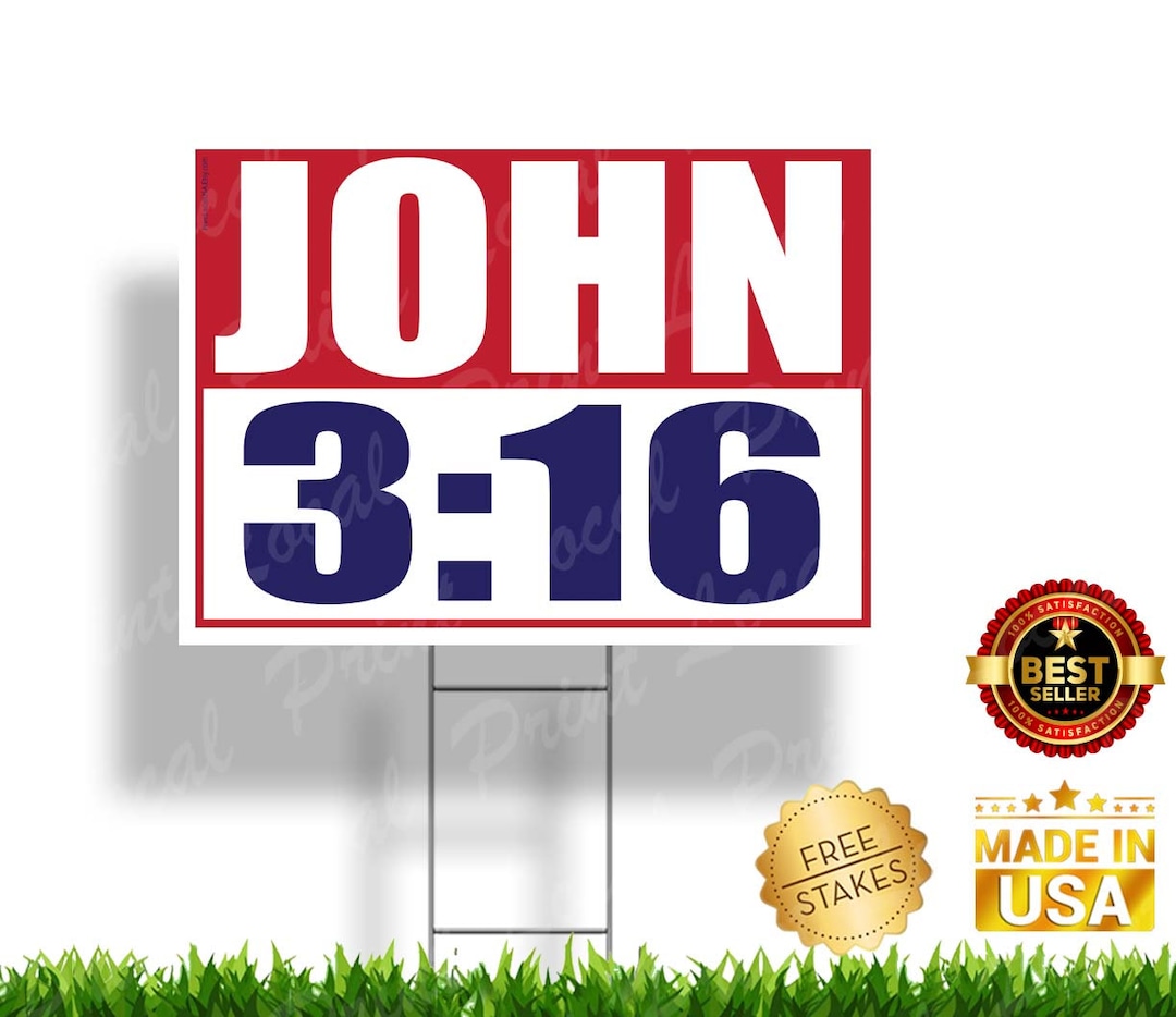 John 3:16 Yard Sign Thank You Jesus Sign Faith Sign Religious Sign Pray ...