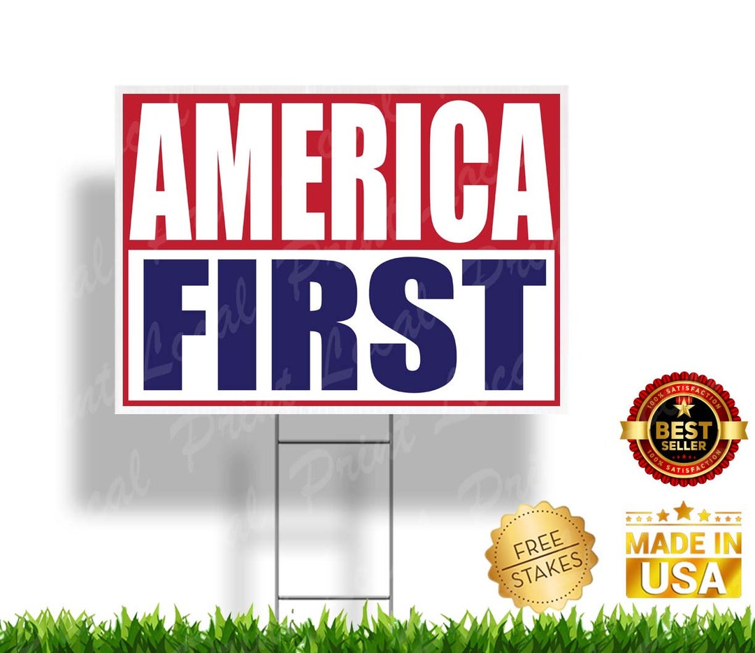 America First Yard Sign Patriotic Sign America Sign for America 4th of ...