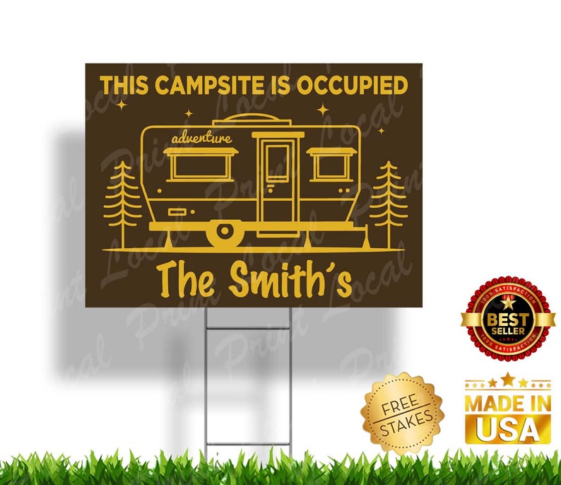 Campsite Occupied Sign Camping Sign Camp Site Sign Camping Gift for ...