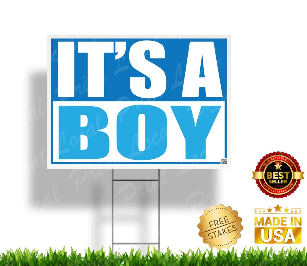 It's a Boy Yard Sign Birth Announcement Baby Reveal Sign Custom Baby ...