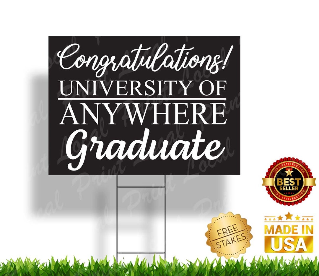 Graduation Yard Sign Custom Graduation Sign Custom Printed 2023 Senior ...