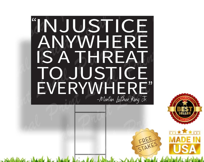 Martin Luther King Justice Yard Sign // 2-sided // Protest Sign ...