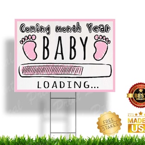 Baby Loading Birth Announcement Baby Reveal Sign Its A Girl Sign Custom ...