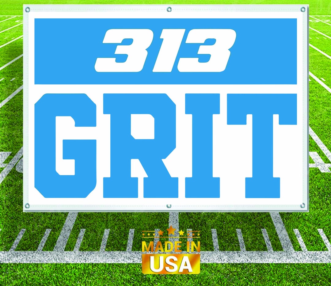 Detroit Lions Playoff Yard Sign or Banner Detroit 313 Grit Lions Grit ...