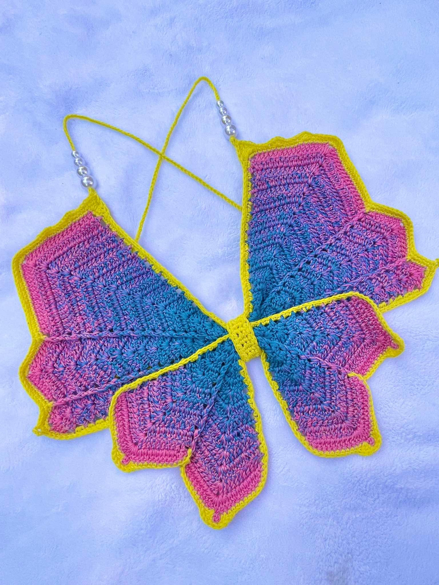 Butterfly Crochet Top Pattern, Festival Butterfly Top, Boho Crochet ...