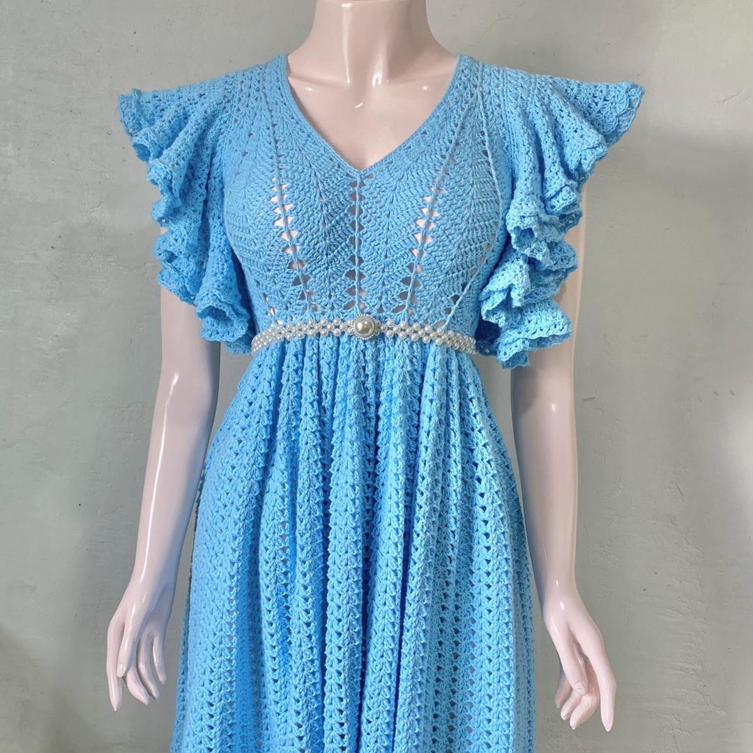 Festive Crochet Top Dress Pattern | Meribella Peplum Top Dress | Flared ...