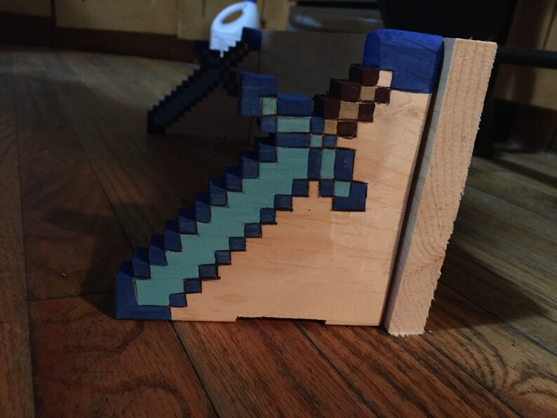 Made to Order SHELF BRACKETS Only Pixal Pixel SWORD Shelf | Etsy