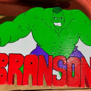 Personalized INCREDIBLE HULK Nameplate Name Sign Any Name Any Character ...