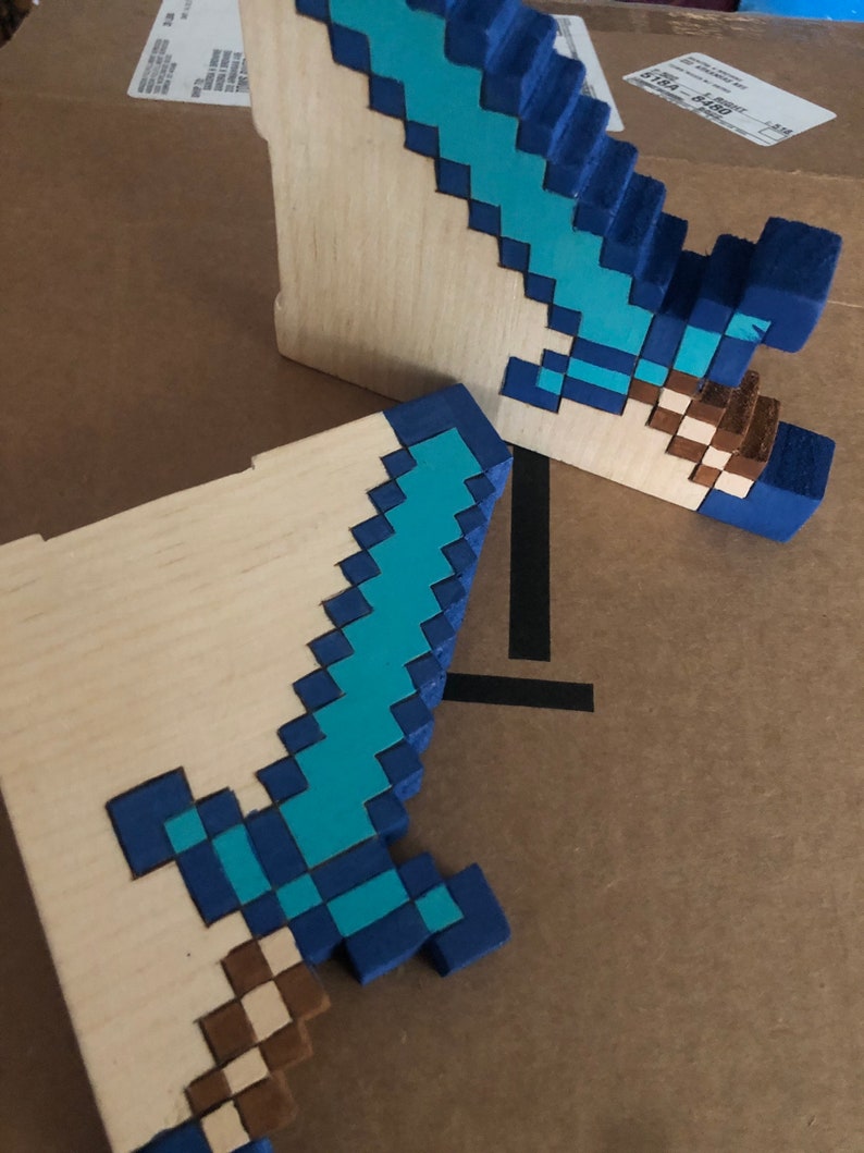 Made to Order SHELF BRACKETS Only Pixal Pixel SWORD Shelf | Etsy