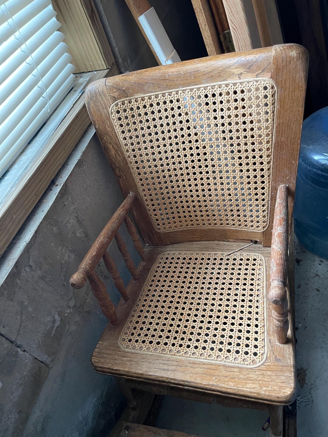 Antique Victorian Cane Back Rocking Chair Expandable High Chair 1800s ...