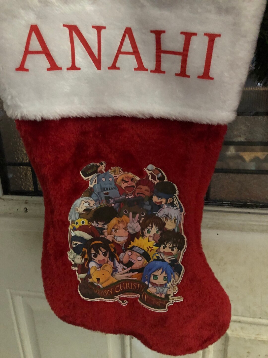 Plush Red ANIME FANART Christmas Stocking 15 Can Be Personalized - Etsy