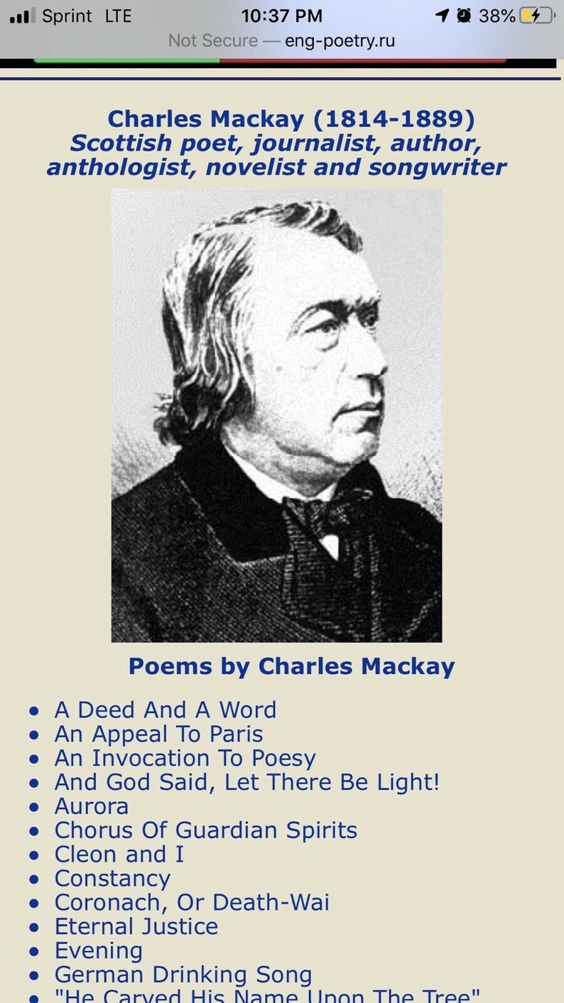 Very Rare 1850s Charles Mackay Poem Booklet Unpublished Maine - Etsy