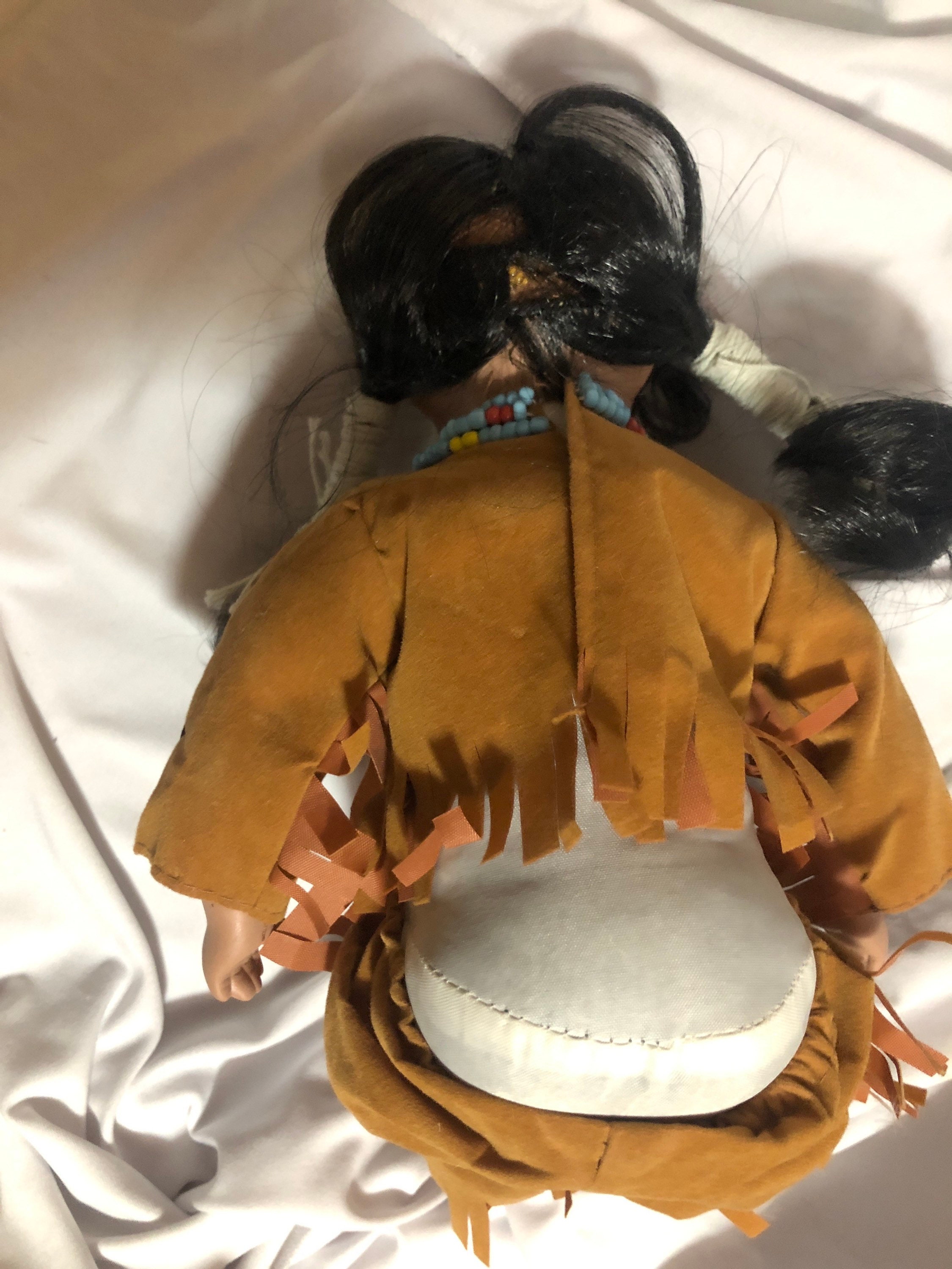 Vintage Sitting Indigenous Native American Porcelain Face Baby Doll so ...