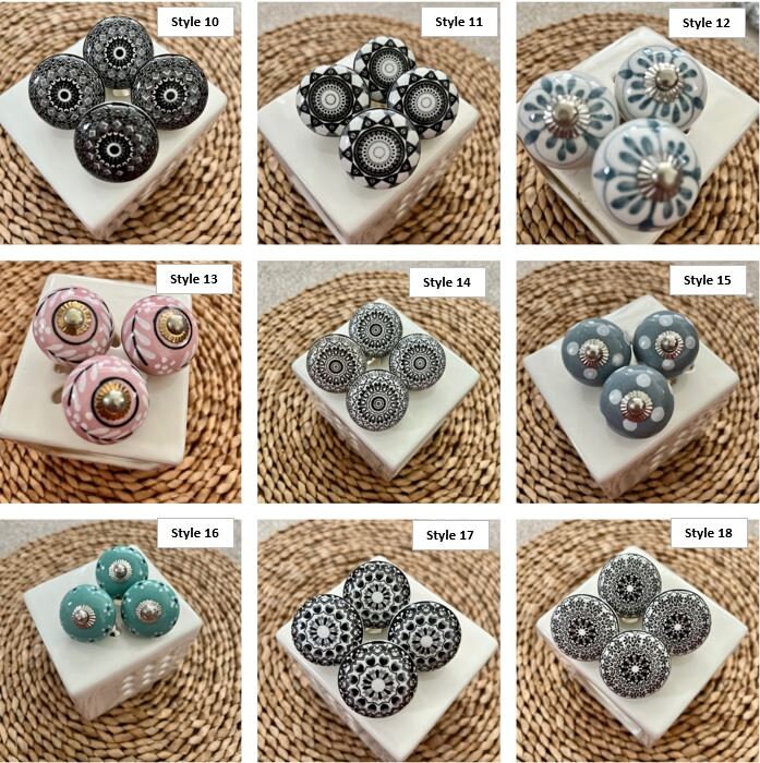 Assorted Ceramic Cabinet Drawer Door Knobs Mix of - Etsy UK