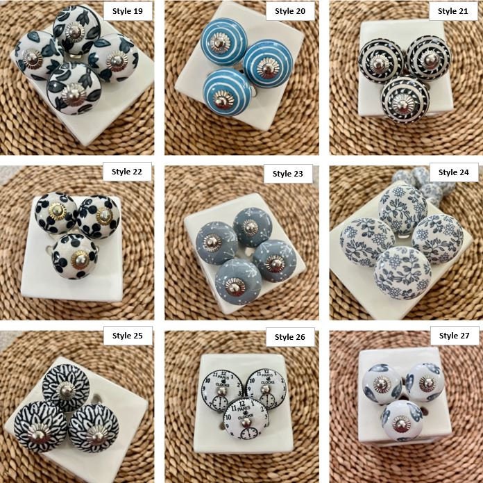 Assorted Ceramic Cabinet Drawer Door Knobs Mix of - Etsy UK
