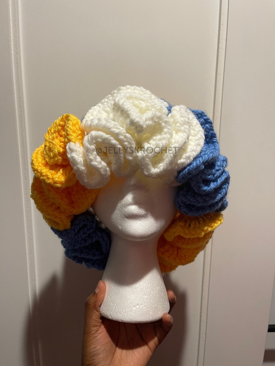 Crochet Granny Square Bucket Hat | Crochet Ruffle Brim Hat | Granny ...