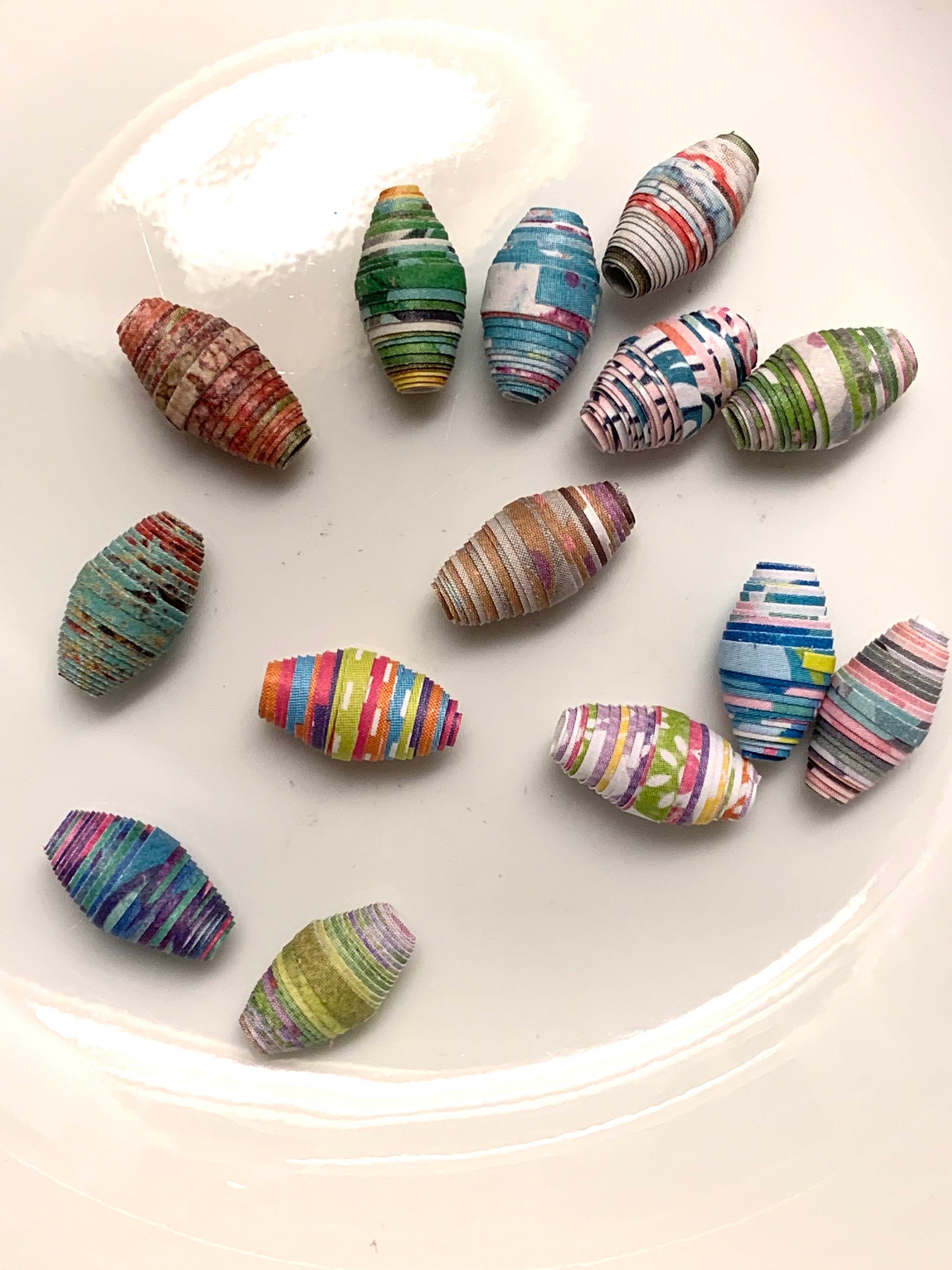 100 Paper Bead Strips Assortment Paper Beads Paper Bead Supplies Mixed ...