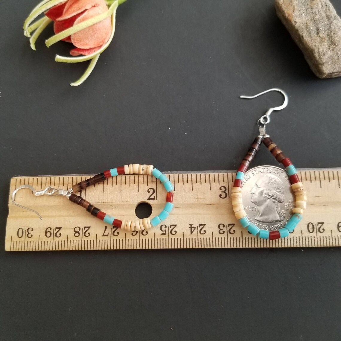 Shell Beaded Heishi Style Earrings. Southwestern With Heishi | Etsy