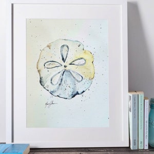 Sand Dollar Watercolor Painting, Beach House Wall Decor, Coastal Living ...