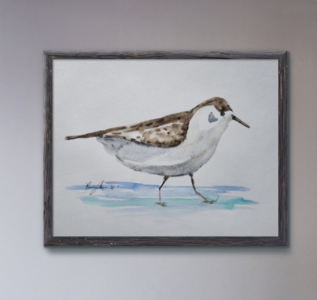 Sandpiper Original Watercolor Painting, Sea Bird Art, Coastal Living ...