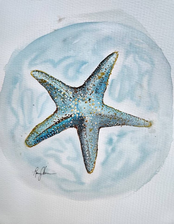 Blue Starfish Drawing