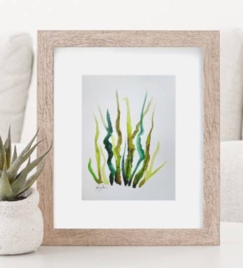 Sea Grass Original Watercolor Painting Coastal Living Room - Etsy