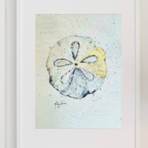 Sand Dollar Watercolor Painting, Beach House Wall Decor, Coastal Living ...