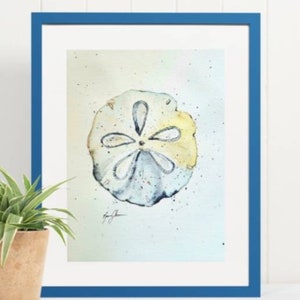 Sand Dollar Watercolor Painting, Beach House Wall Decor, Coastal Living ...