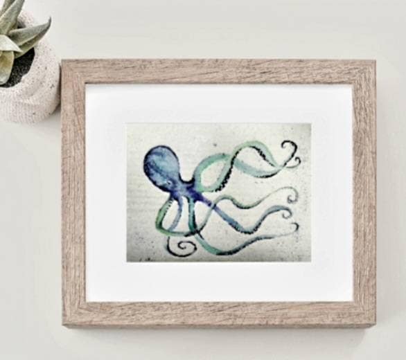 Octopus Watercolor Print, Sea Life Fine Art, Marine Life Artwork ...