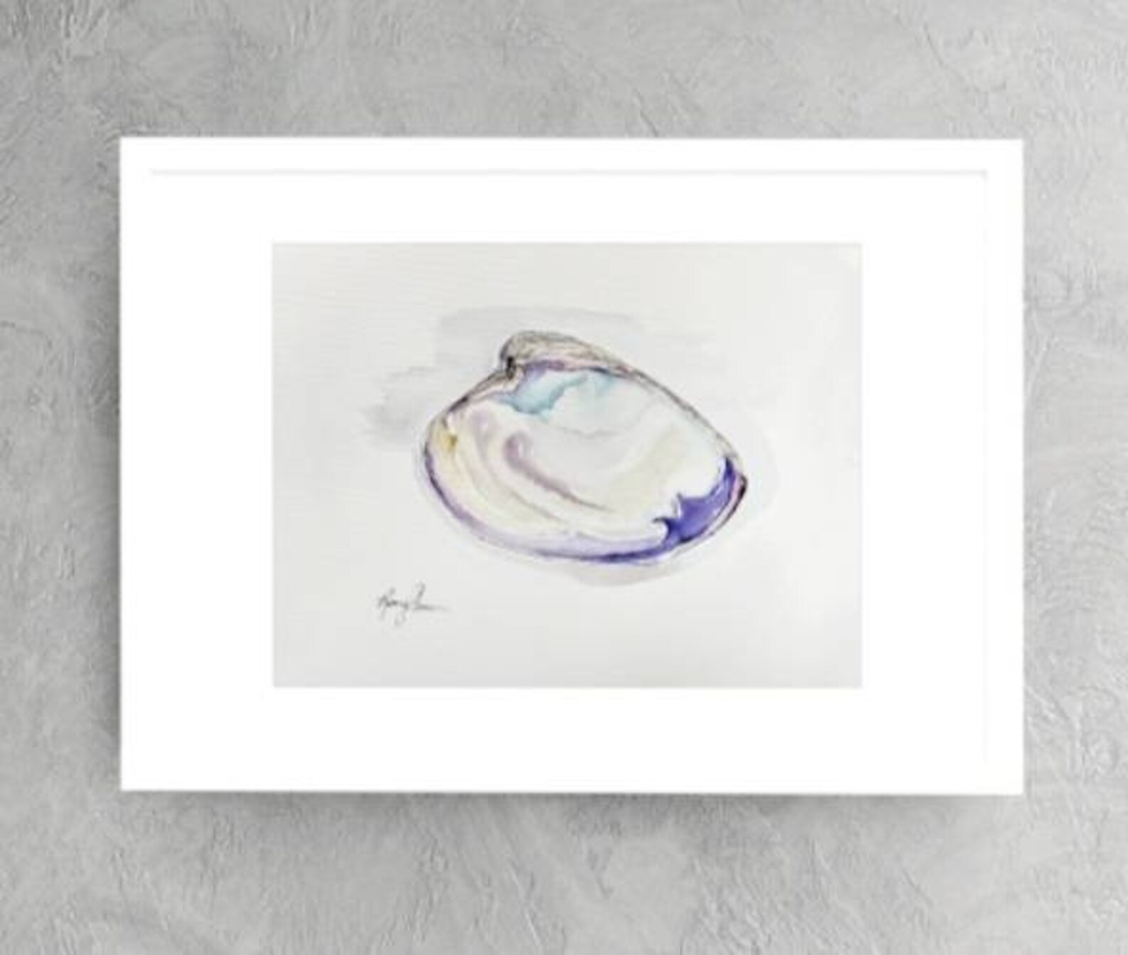 Clam Seashell Watercolor Print, Colorful Clam Shell Art, Coastal Living ...