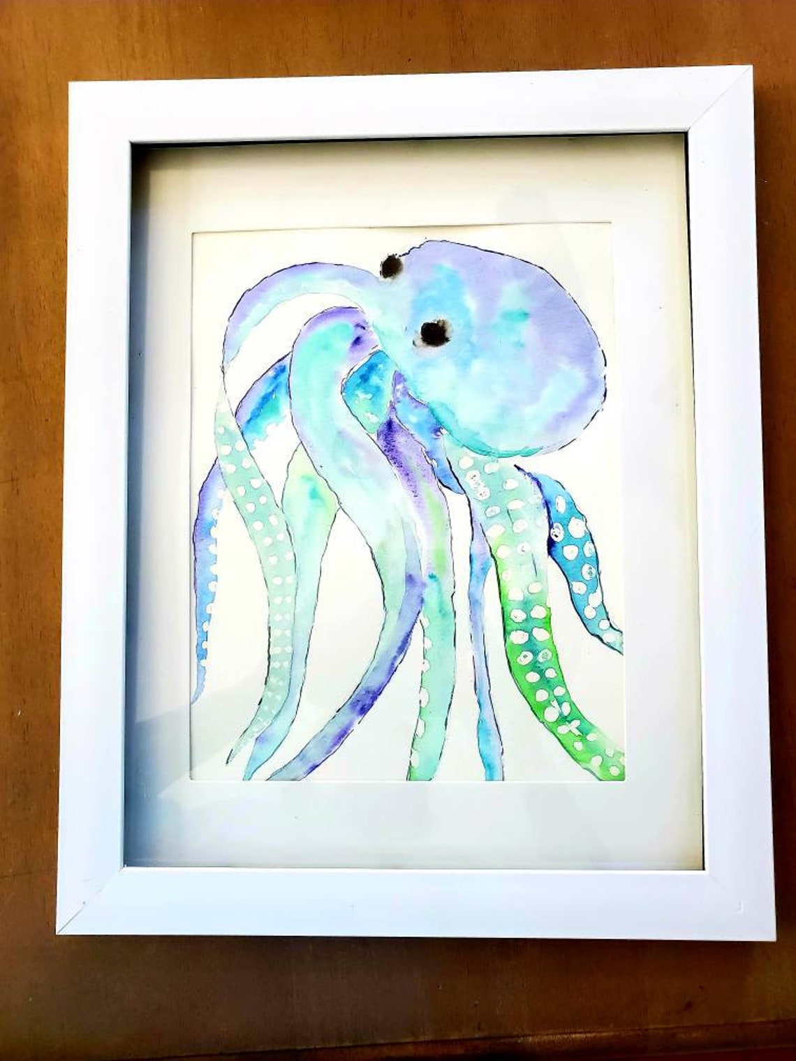 Octopus Watercolor Print, Sea Life Fine Art, Beach House Decor, Coastal ...