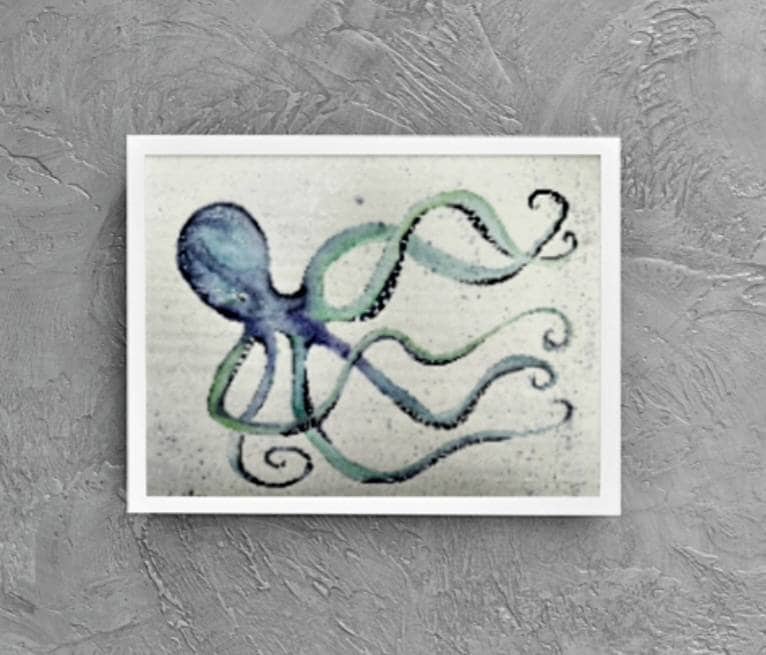 Octopus Watercolor Print Sea Life Fine Art Marine Life | Etsy