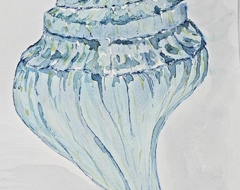 Blue Conch Shell | Etsy