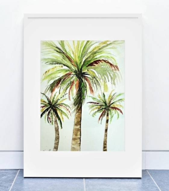 Colorful Palm Trees Watercolor Painting Coastal Wall Art - Etsy