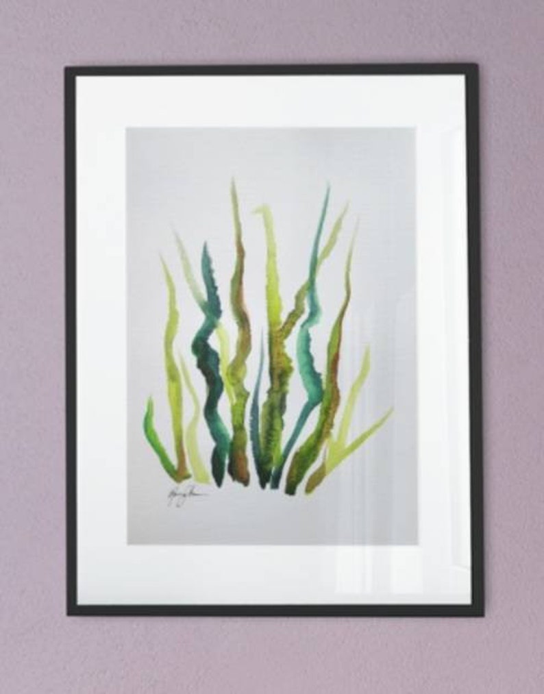 Sea Grass Original Watercolor Painting Coastal Living Room - Etsy