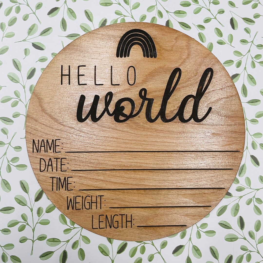 Hello World Rainbow Stats Sign SVG and PNG - Etsy