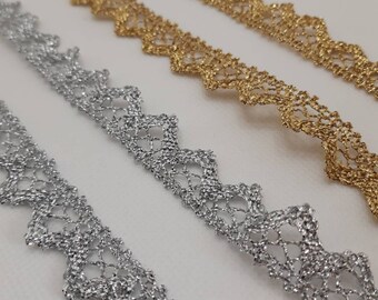 Silver Metallic Lace | Etsy