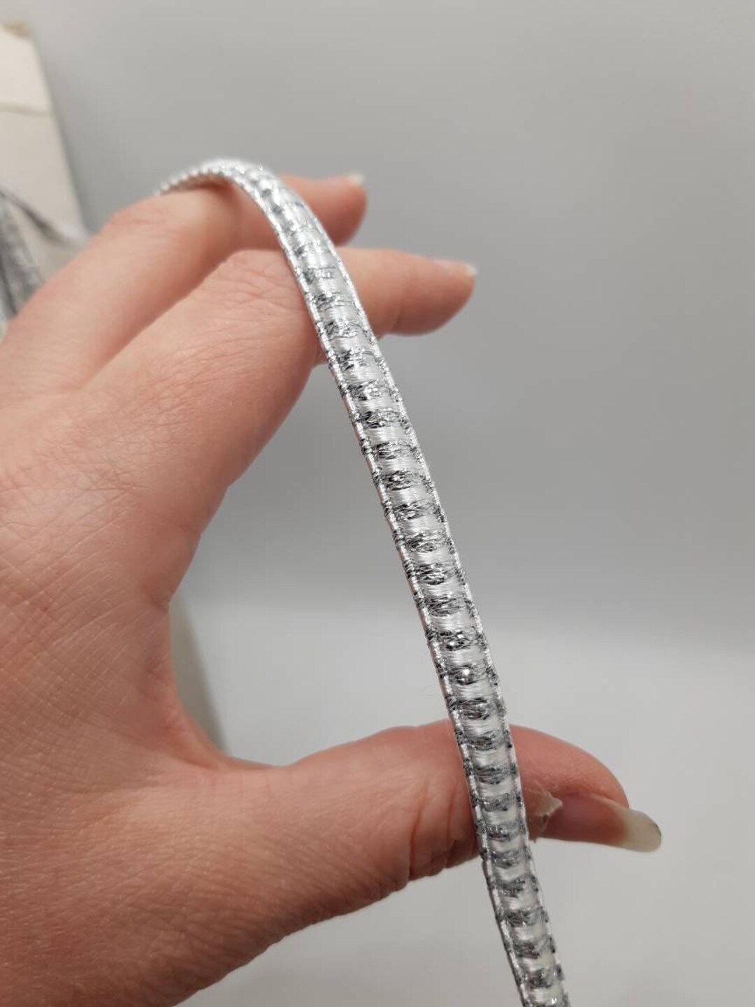 Silver, White Stripe, Piped Braid, Upholstery Trim, Costume ...