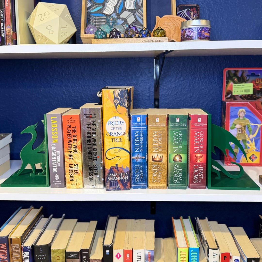 Dragon Bookend Pair | 3D Printed Bookend | DND Bookends | Dice Bookends ...