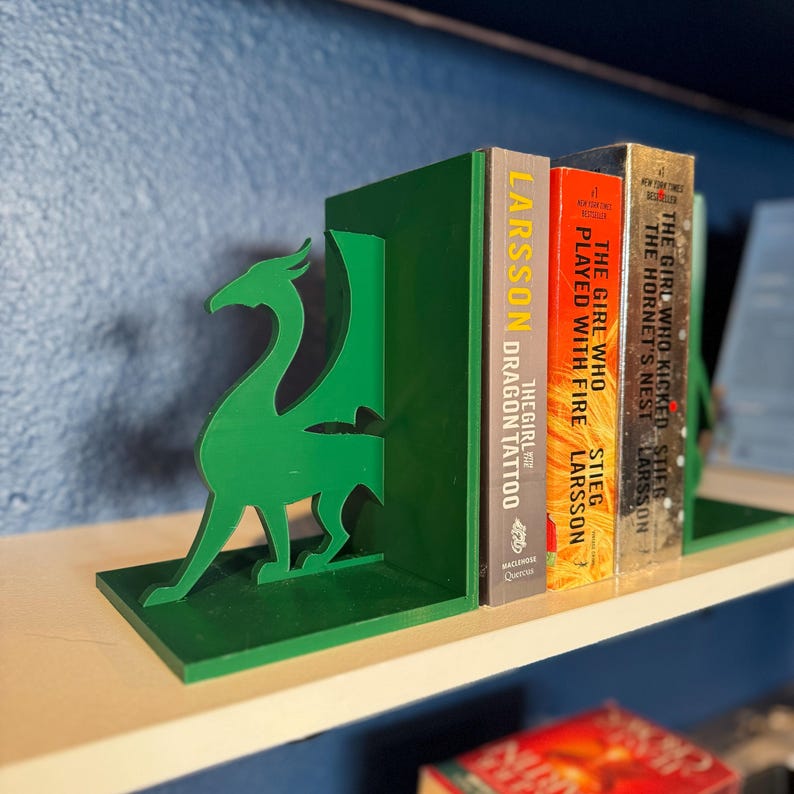 Dragon Bookend Pair | 3D Printed Bookend | DND Bookends | Dice Bookends ...