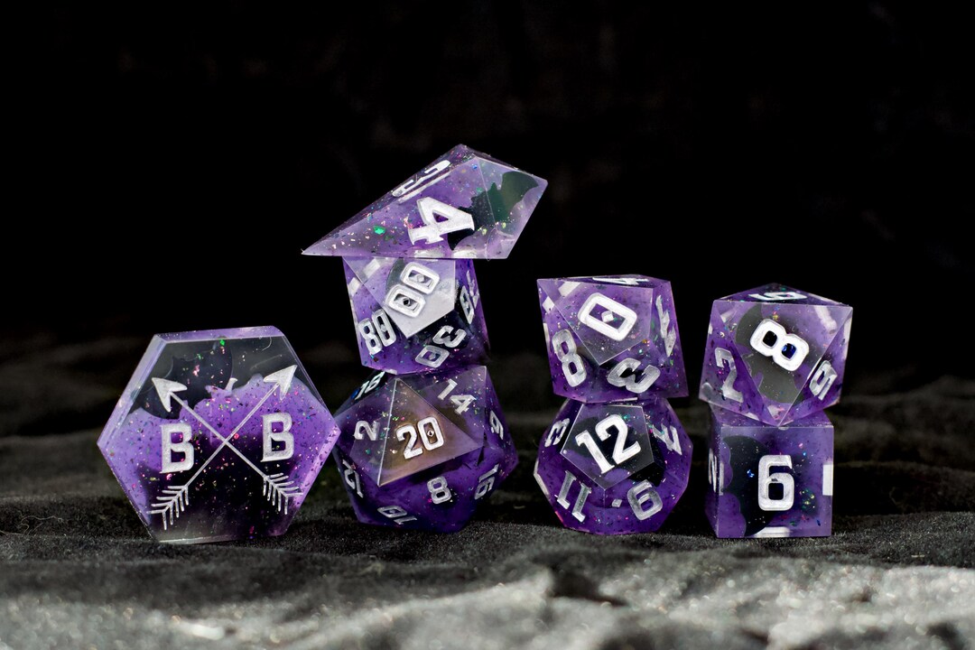 Vampire's Lair Handmade DND Dice Set Resin D&D Dice Sharp Edged Dice ...