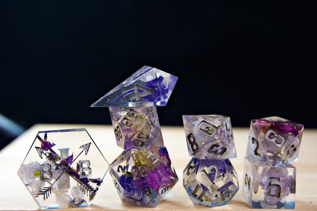 Magical Flowers Handmade DND Dice Set 8 Pcs - Etsy